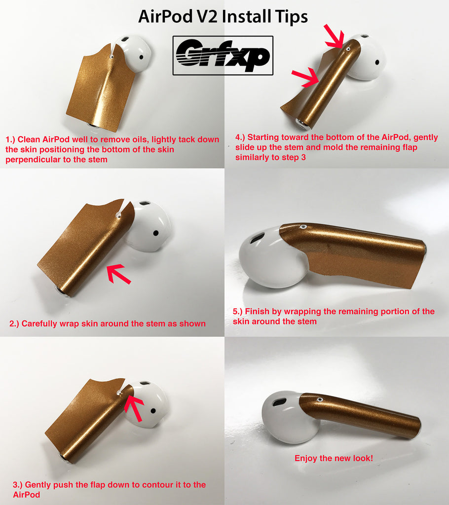 Apple AirPod Skins *Version 2* (Stem & Case Overlay Kit) – Grafixpressions