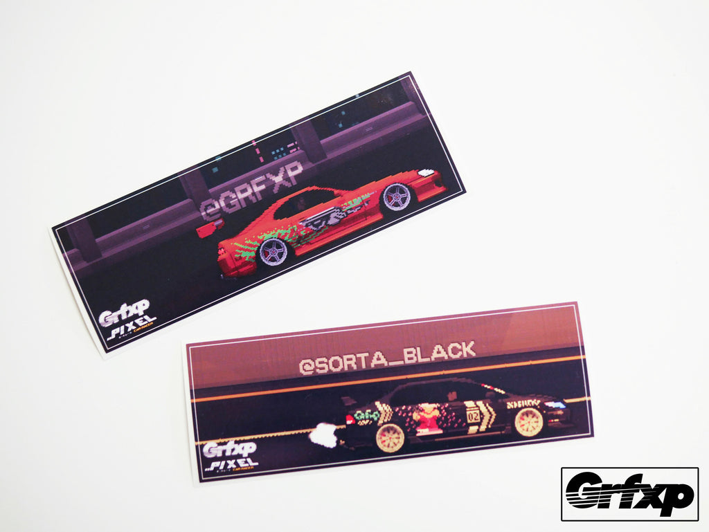 Create Your Own "Custom" Pixel Car Racer Style Printed "Slap" Stickers ...
